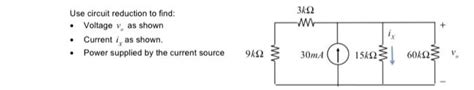 Solved ΑΩ Use circuit reduction to find Voltage v as Chegg