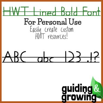 HWT Style Bold Lined Font By Guiding And Growing TPT