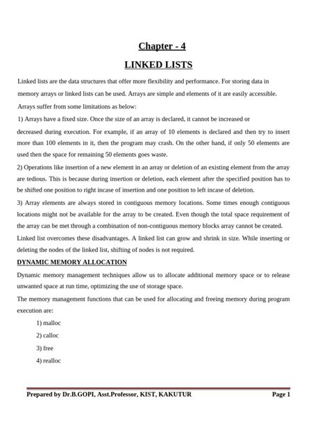 Chapter 4 Linked Listsds Pdf Pointer Computer Programming