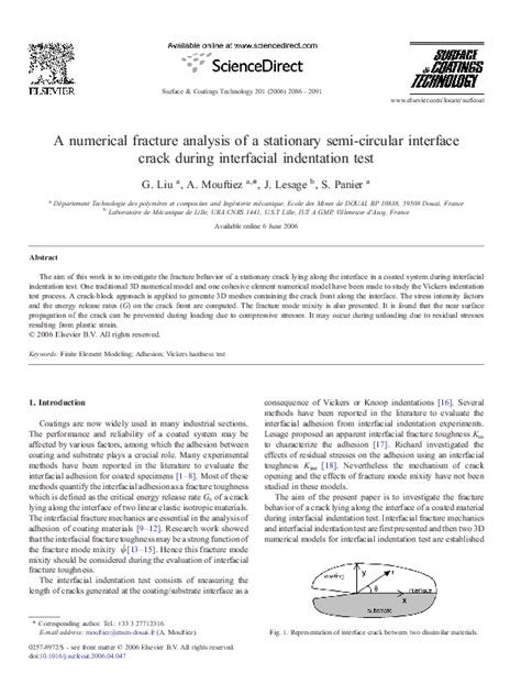 Pdf A Numerical Fracture Analysis Of A Stationary Semi Circular