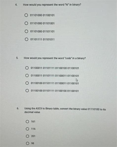 Solved Select The CORRECT Decimal To Binary Conversion Chegg