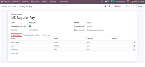 How To Setup Payslip For A Us Company Using Odoo 16 Payroll