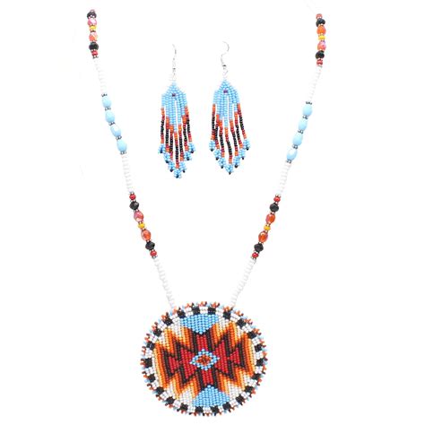 Native American Beaded Necklace Patterns Perlenkette Statement Kette