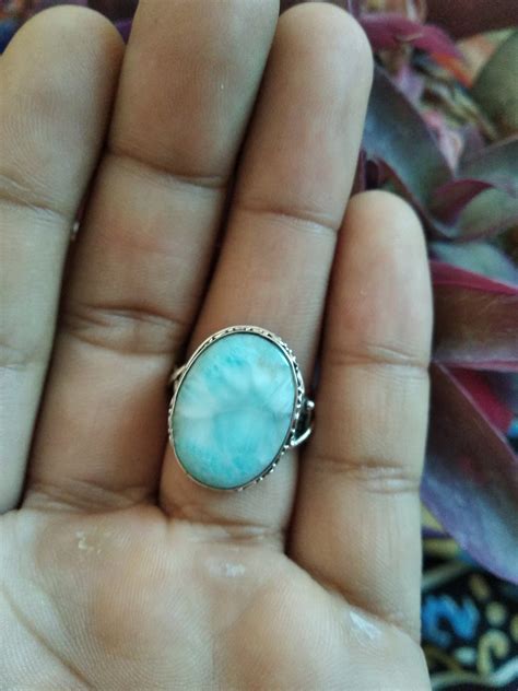 Buy Natural Larimar Ring Sterling Silver Dominican Republican Online In