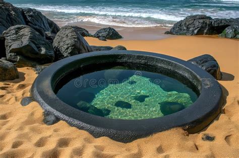 This Small Pool Of Seawater Has All The Characteristics Of An Ocean Including Tiny Waves Stock