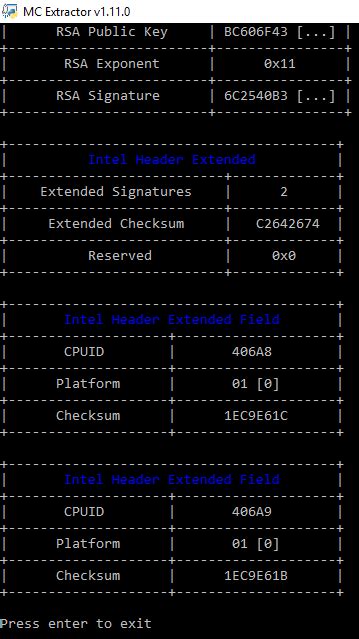 Mcextractor Intel Amd Via Freescale Microcode Extraction Tool Mederc