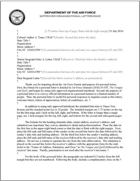 Personal Letter Format