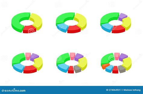 Pie Chart Set Diagramsisometric Pie Charts Vector Illustration Stock