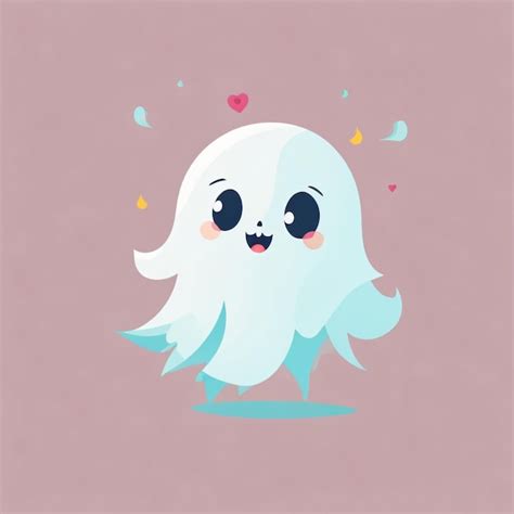 Premium Ai Image Animation Style Vector Illustration Of A Cute Ghost
