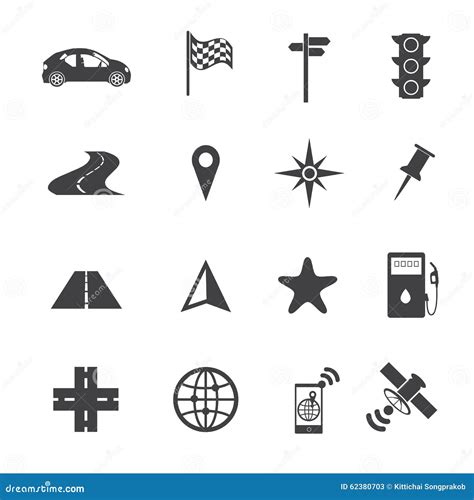 Navigation Icons Set Stock Vector Illustration Of Direction 62380703