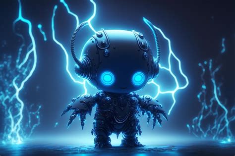 Premium Photo A Small Robot With A Cute Face Raising Its Hand As If