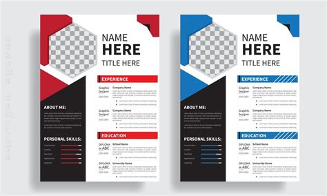 Resume Template Clean Modern Resume And Cover Letter Layout Vector