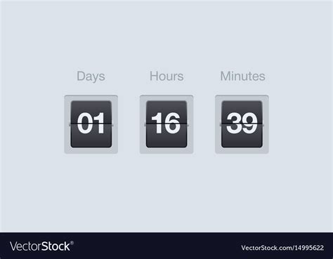 Flip Countdown Timer Clock Counter Royalty Free Vector Image
