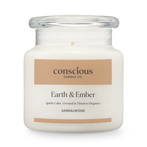 Sandalwood Soy Candle Earth And Ember Conscious Candle Co