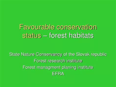 Ppt Favourable Conservation Status Forest Habitats Powerpoint