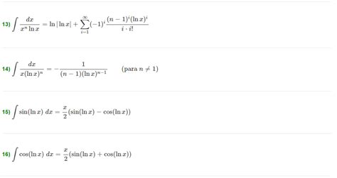 Integrales De Funciones Logarítmicas Y Exponenciales Derivadas