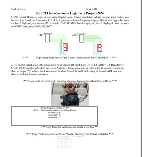 Solved EEE Introduction To Logic Term Project Chegg Com