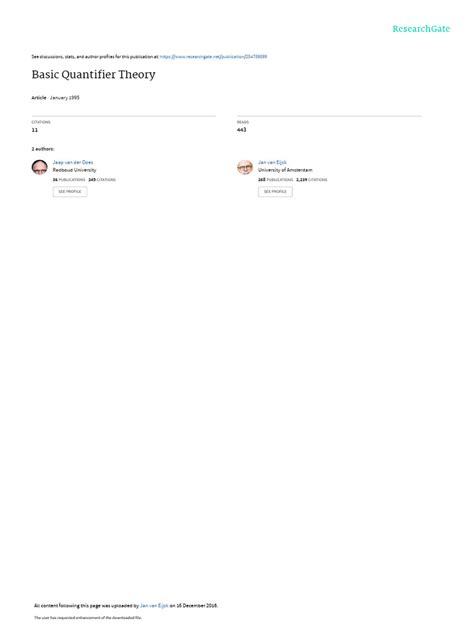 Basic Quantifier Theory Pdf