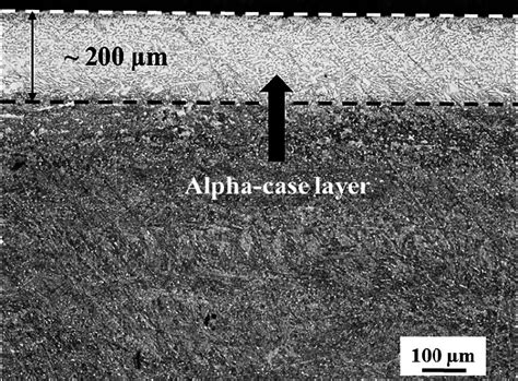 Optical Micrograph Of The Alpha Case Layer In Ti 6al 4v After