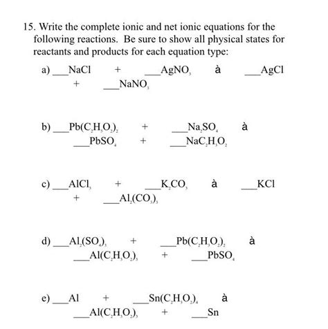 Solved Write The Complete Ionic And Net Ionic Equations Chegg