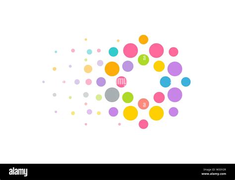 Colored Circles Logo Concept With Moving Forward Effect Bright Modern