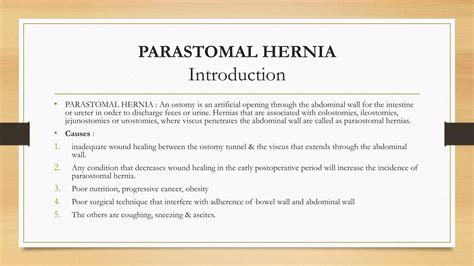 Parastomal Hernia Ppt Ppt