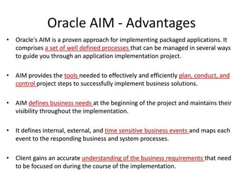 Oracle Aim Methodology Ppt