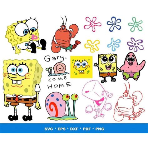 Spongebob Svg Bundle Files For Cricut Silhouette Spongebob Inspire