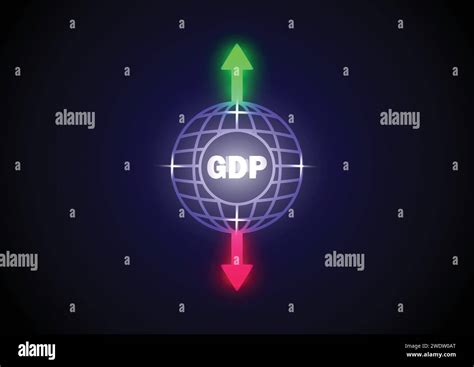 Gdp Business Concept Symbol In Flat Style Green And Red Arrow Up And