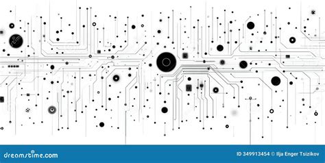 Abstract Circuit Diagram Black And White Digital Blueprint Background