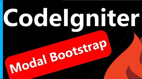 Modal O Dialog Bootstrap 4 Para El Crud De Codeigniter 3 🔥 16 Youtube