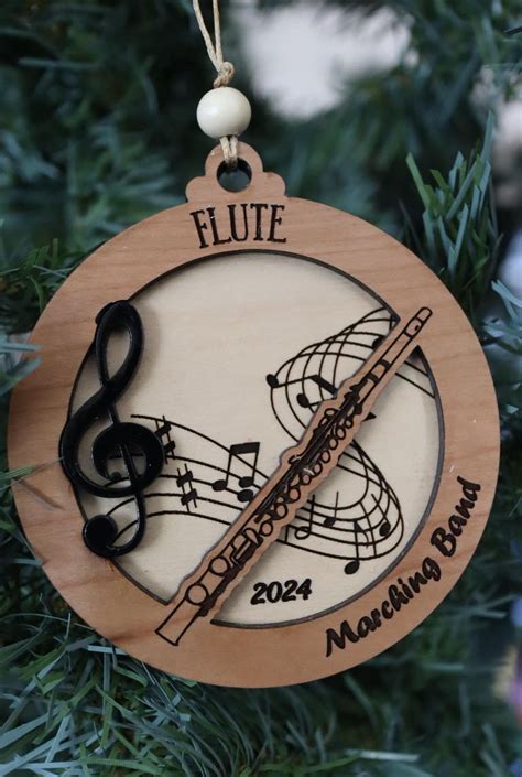 Flute Marching Band Ornament Svg Laser File Etsy