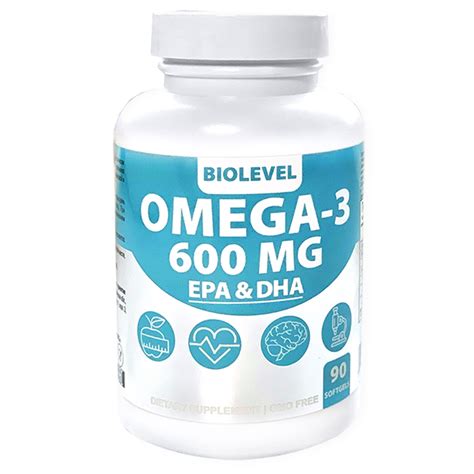Купить Omega-3 600 MG EPA & DHA BioLevel 60% Концентрат 90 капсул (30 ...