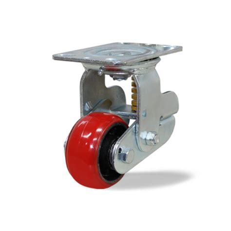 완충용스프링캐스터 4인치 우레탄주물바퀴 한국리프트