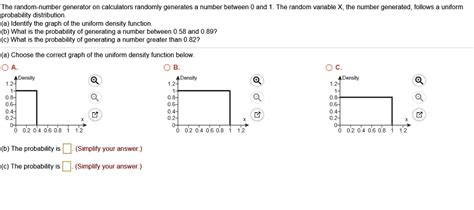 Solved The Random Number Enerator On Calculators Randomly Generates Number Botween And