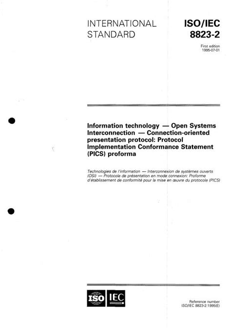 ISO IEC 8823 2 1995 Information Technology Open Systems Interconnection Connection Oriented