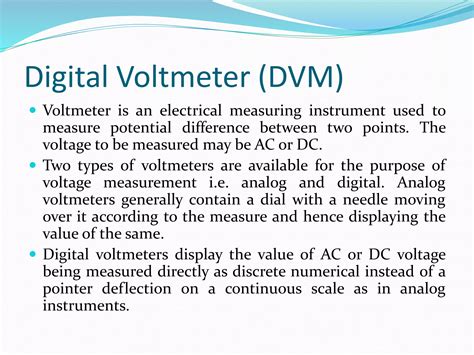 Digital Voltmeter Dvm And Its Classification Pptx Digital Audio Computer Software And