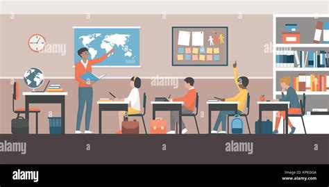 Insegnanti E Alunni Di Una Classe Multiculturale Lei Sta Puntando A