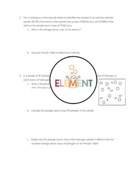 Atomic Structure Math Skills Calculating Averages Average Atomic Mass