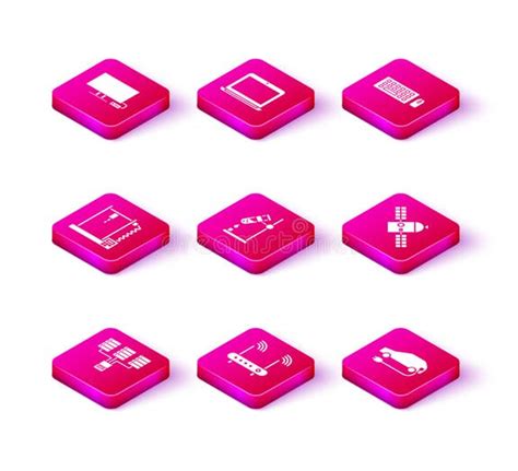 Set Server Data Web Hosting Router And Wi Fi Signal 3d Printer
