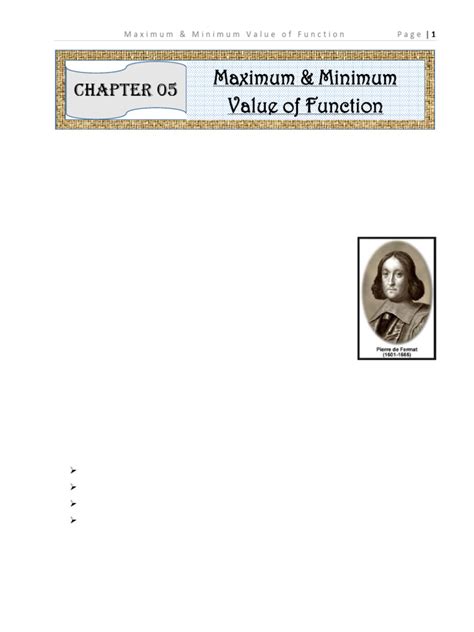 4 Chapter 05 Maximum Minimum Value Of Function E Pdf Analysis Applied Mathematics