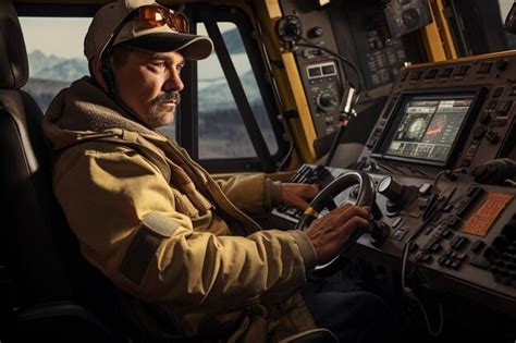 Premium Photo Grader Operator In The Cabin Controlling The Machine Best Grader Picture