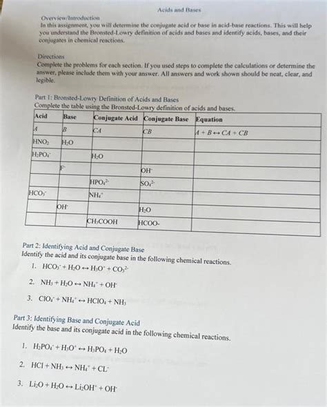 Solved Acids And Bases Overview Introduction In This Chegg Com