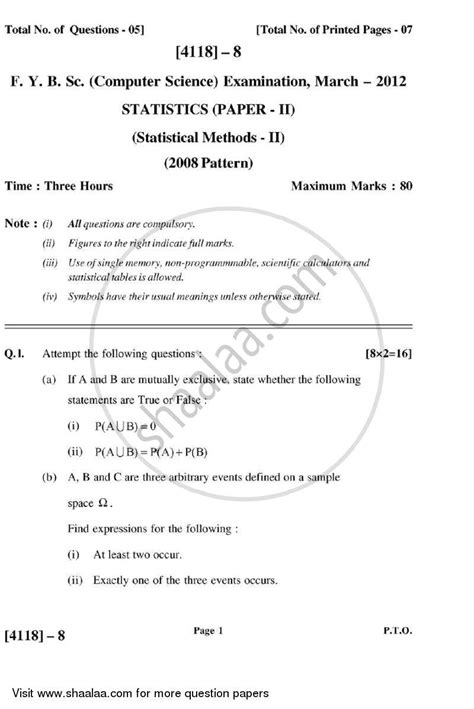 statistical methods 2 2012 2013 b sc computer science semester 2 fybsc