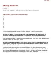 BIOL4003 Module 5 Weekly Problems Docx BIOL 4003 Weekly Problems