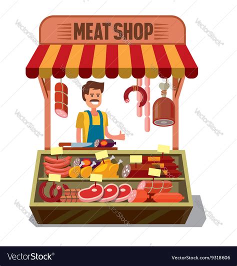 Butcher Shop Royalty Free Vector Image Vectorstock