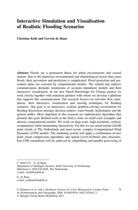 PDF Interactive Simulation And Visualisation Of Realistic Flooding Scenarios