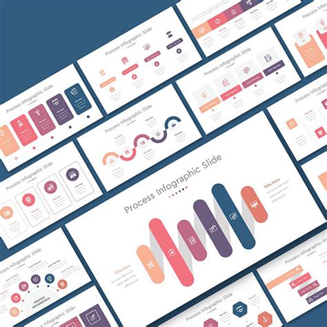 Шаблон презентации с инфографикой Process Biecom Market