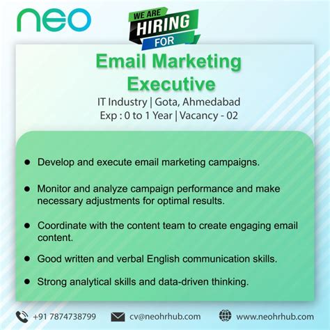 Neo Hr Hub On Linkedin Cv Emailmarketingexecutive Emailmarketing