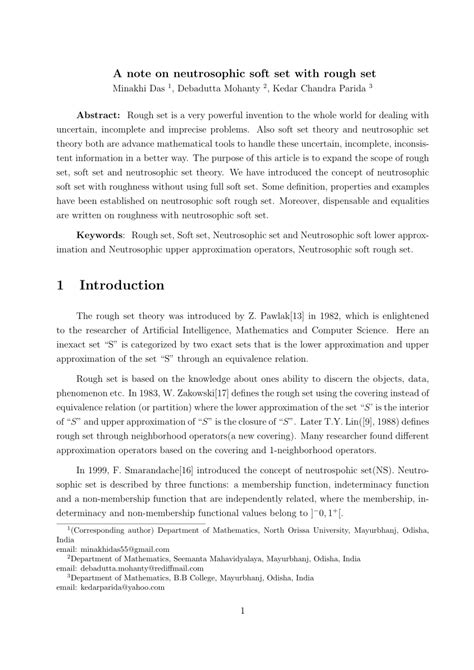Pdf A Note On Neutrosophic Soft Set With Rough Set